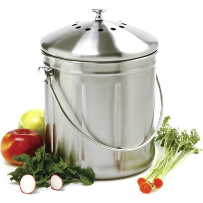 Norpro 1.5 Gallon Jumbo Stainless Steel Compost Keeper - Silver : Target