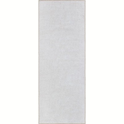 World Rug Gallery Contemporary Solid Machine Washable 2'6"x7' Cream ...