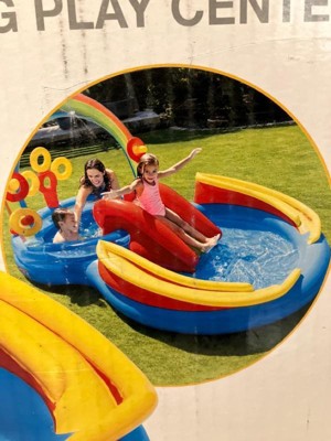 Intex 9.75ft X 6.3ft X 53in Rainbow Slide Kids Play Inflatable Pool ...