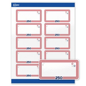 Avery® Glossy 2" x 4" Labels, America 250, Silver, 100ct : Target