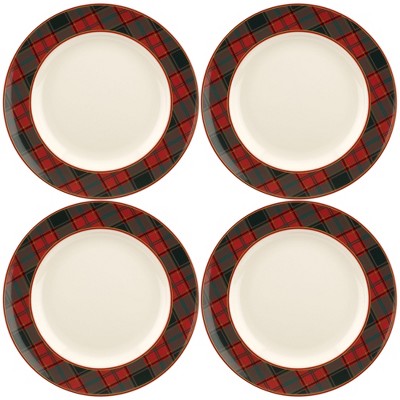 Mr. Christmas Nostalgic Ceramic Scalloped Christmas Plate Set - Bold ...