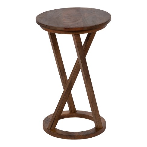 Kate And Laurel Aja Round Wood Side Table, 15x15x23, Walnut Brown : Target