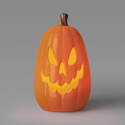 Seasons 8 In Light-up Creepy Plastic Pumpkin With Sound - Orange : Target