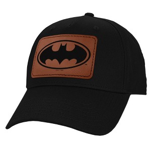 Batman Bat Symbol Laser Engraved Leather Patch Snapback 5 Panel ...