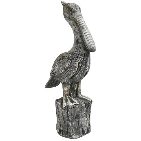 Sunnydaze Outdoor Polystone Nautical Pelican's Perch Garden Patio Lawn ...