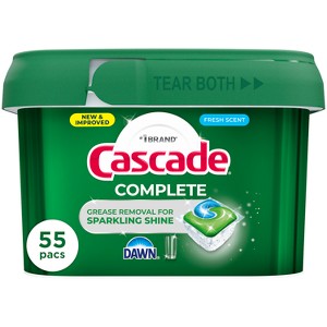 Cascade Fresh Scent Complete Pods Dishwasher Detergents - 55ct : Target