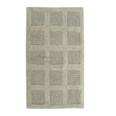 Square Honeycomb 100% Cotton Reversible Bath Rug Sage By Knightsbridge ...