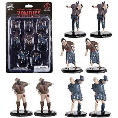 8 Painted Fantasy Zombie Mini Figures- All Unique Designs- 1" Hex-sized ...