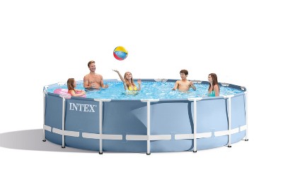Intex 18ft X 48in Prism Frame Pool Set With Filter Pump, Ladder, Ground ...