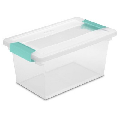 Sterilite Medium Clip Latch Lid Storage Container Tote, 12 Pack, And ...