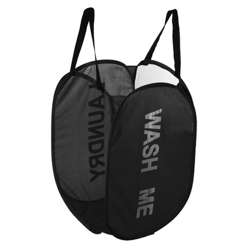 Unique Bargains Folding Mesh Laundry Basket 19.81 Gallon 1 Pc Black ...
