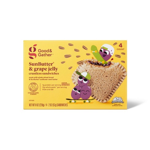 Frozen Sunbutter No Crust Sandwich Grape - 4ct - Good & Gather™ : Target