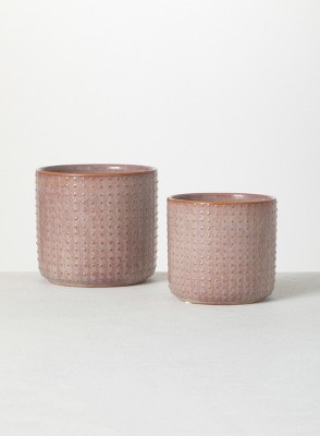 Sullivans Set Of 2 Small Ceramic Planters 6"h & 5"h Pink : Target