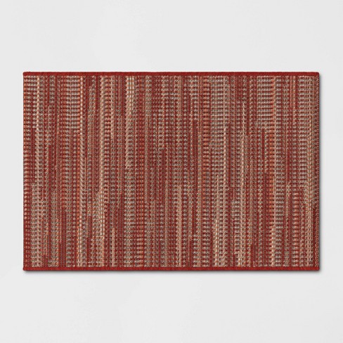2'x2'11" Space Dyed Pattern Indoor/outdoor Rug Rust - Threshold ...