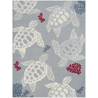 Home Dynamix Marine Sea Turtle Coastal Animal Indoor/outdoor Area Rug ...