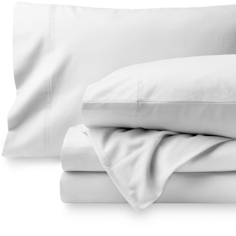 White Cotton Flannel Queen Sheet Set By Bare Home : Target