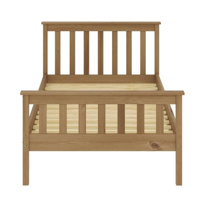 Dometour Pine Solid Wood Shaker Platform Bed Twin Oak : Target