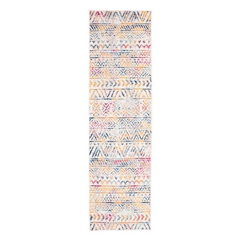 World Rug Gallery Geometric Distressed Bohemian Multicolored 2' X 7 ...