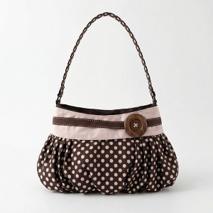 Alilang Polka Dot Slouch Shoulder Bag with Oversized Button Accent ...