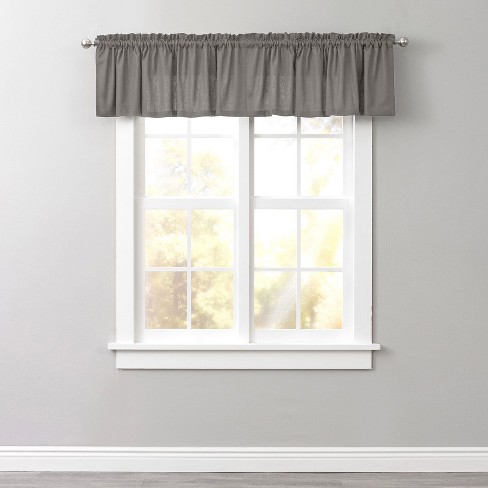 Brylanehome Poly Cotton Canvas Rod-pocket Valance - Charcoal : Target