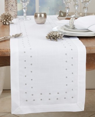 Saro Lifestyle Charming Polka Dot Table Runner With Classic Design, 16 ...