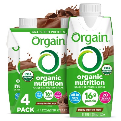 Orgain Nutritional Shake - Chocolate - 11 Fl Oz/4pk : Target