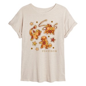 Women's - Pokémon - Fall Patchwork Oversized Graphic T-Shirt : Target