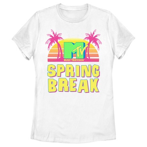Women's Mtv Retro Spring Break T-shirt - White - Large : Target