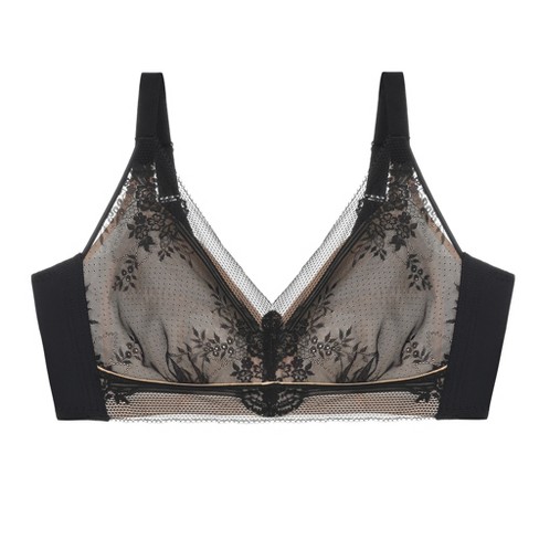 Agnes Orinda Women's Plus Full Coverage Floral Lace Push-up Bras Black ...