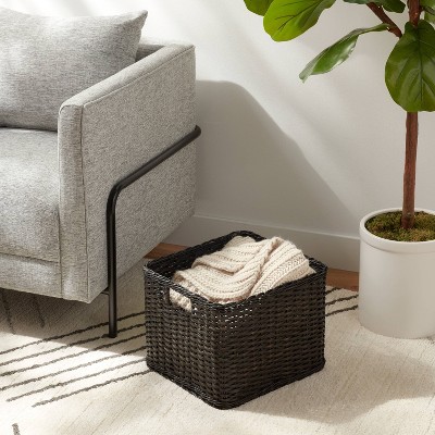 Large Woven Rattan Folio Bin Black Washed - Brightroom™: Rectangle ...