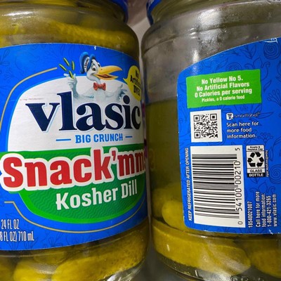 Vlasic Snack'mms Kosher Dill Pickles - 16 Fl Oz : Target