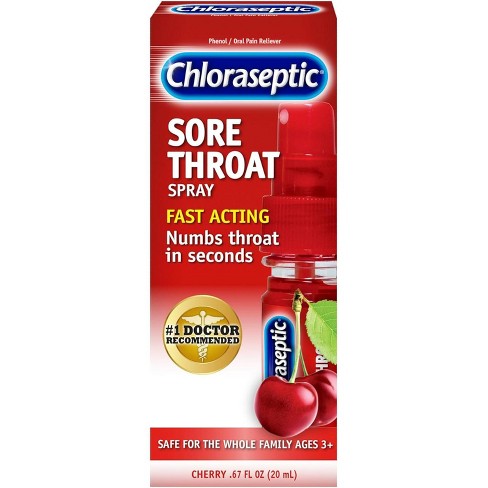 Chloraseptic Pocket Pump Cherry Sore Throat Spray 0.67oz : Target