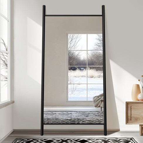 Dovelina Wooden Ladder Design Full Length Mirror Large Decorative ...