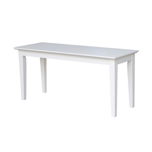 Shaker Styled Bench White International Concepts Solid Wood Rectangle Unupholstered 400lb Capacity