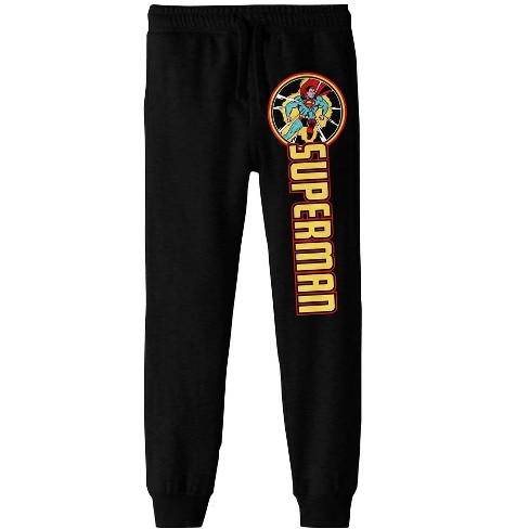 Superman Superhero Character Art Boy's Black Jogger Pants-medium : Target