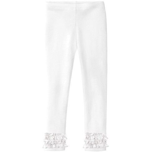 City Threads Usa-made Girls Soft Cotton Ruffle Leggings | White - 6y ...