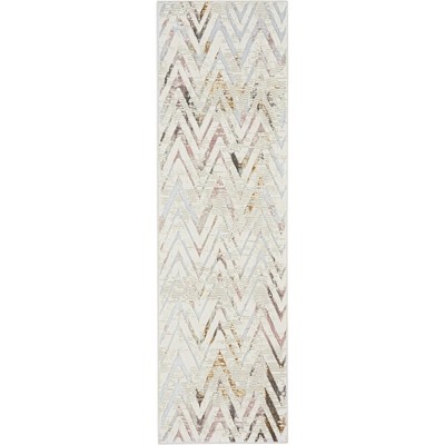 Nourison Glam 2'3" X 7'6" Ivory/multi Contemporary Indoor Rug : Target