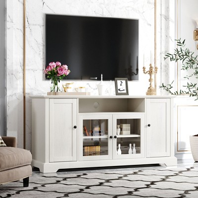 Tv Stand For Tvs Up To 50" Saw Cut Off White - Home Essentials : Target