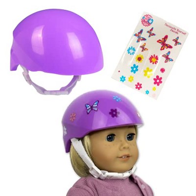 Purple Bike Helmet For 18" Dolls - Includes Doll Bicycle Helmet W ...