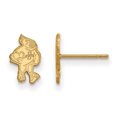 Black Bow Jewelry 14k Yellow Gold Plated Sterling Silver Iowa State ...