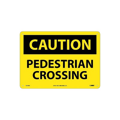 National Marker Caution Pedestrian Crossing 10x14 .040 Aluminum Caution ...