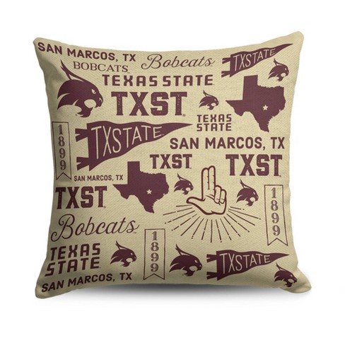 Ncaa Texas State Bobcats Mapping Woven Pillow : Target
