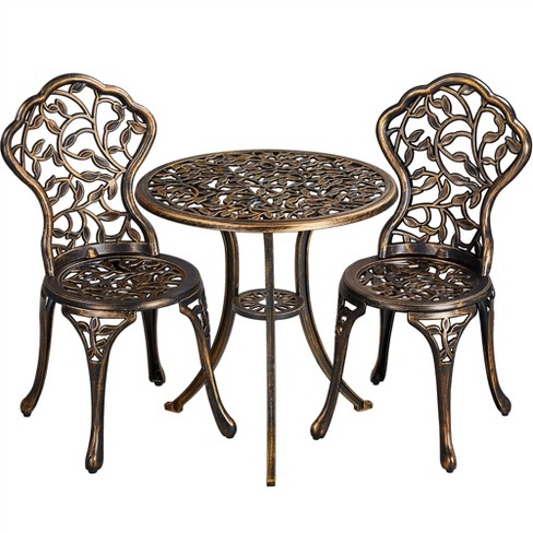 Yaheetech 3 Piece Outdoor Bistro Table Set, Bronze : Target