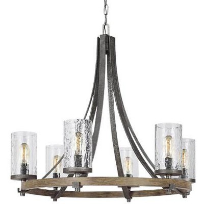 Generation Lighting Angelo 13"h Weathered Oak And Slated Gray Metal ...