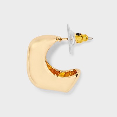 Chunky Open Hoop Earrings Universal Thread Metallic Gold