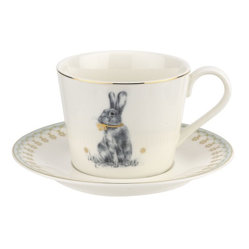 Spode Meadow Lane Teacup With Saucer, 8 Oz. Porcelain Tea/coffee Cup ...