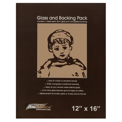 Ambiance Picture Frame Glass And Backing - 2mm Thick Glass Sheet, 12x16 ...