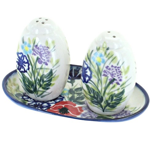 Blue Rose Polish Pottery Summer Garden Salt & Pepper Shakers : Target