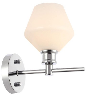 Elegant Lighting Gene 1 Light Chrome And Frosted White Glass Wall ...
