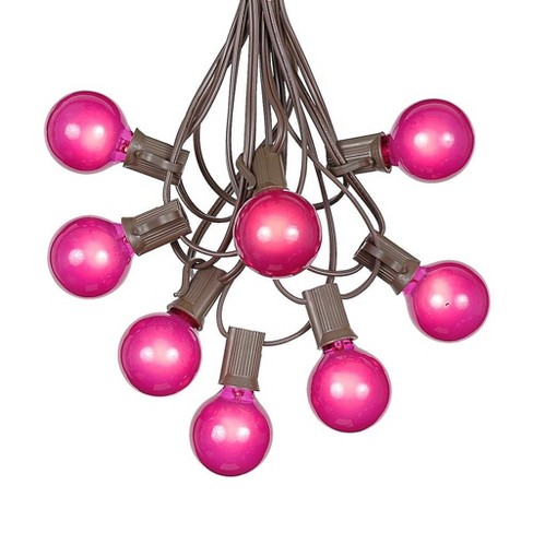 Novelty Lights 25 Feet Pink G40 Globe Outdoor Patio String Lights ...